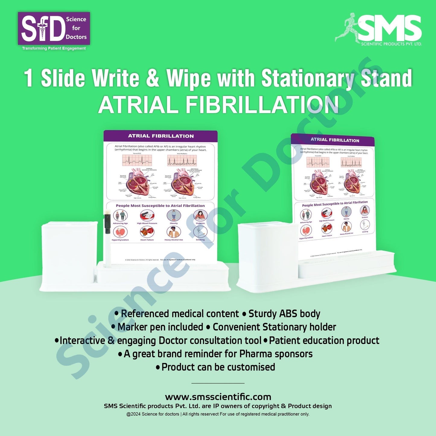 Atrial Fibrillation 1 Slides Write And Wipe With Stationary Stand